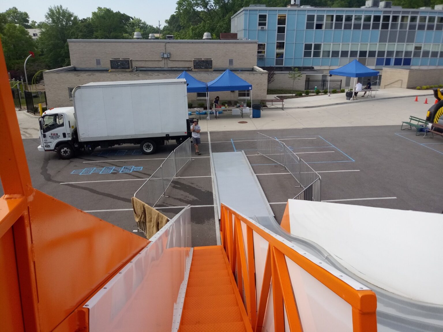 Triple Lane Fiberglass Slide - Fun Services Midwest